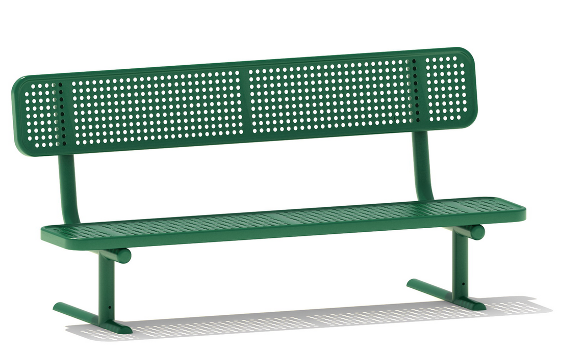 6ft Perforated Metal Bench – Playground Boss
